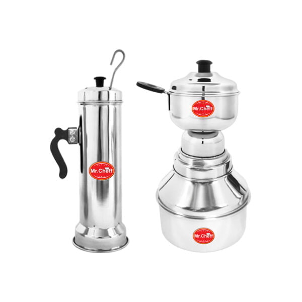 Puttu Cooker + Puttu Kuti Maker + Chiratta Puttu Maker (Stainless Steel ...